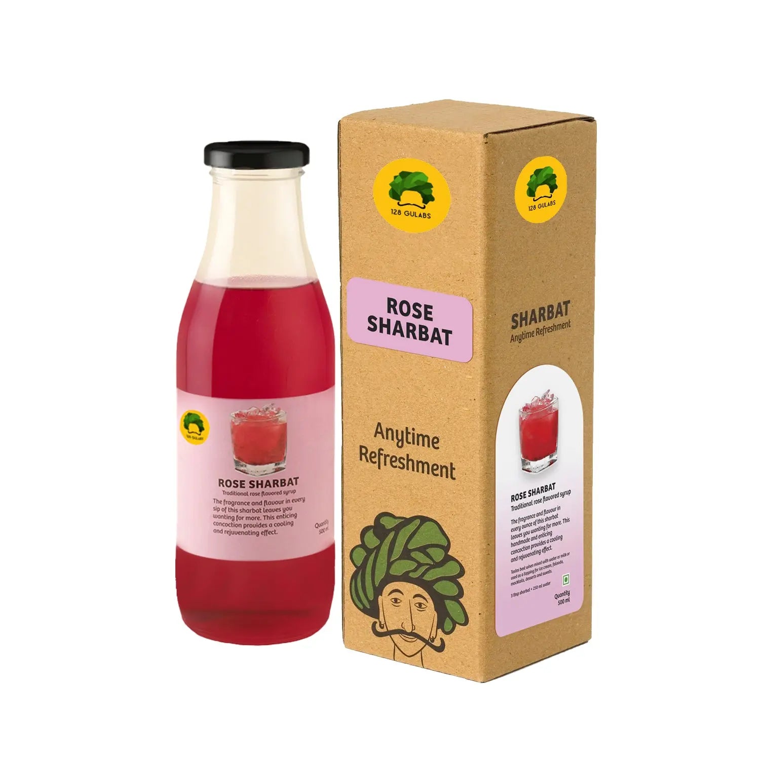Rose Sharbat (Syrup) · 500ml · 12-15 servings - GULABS